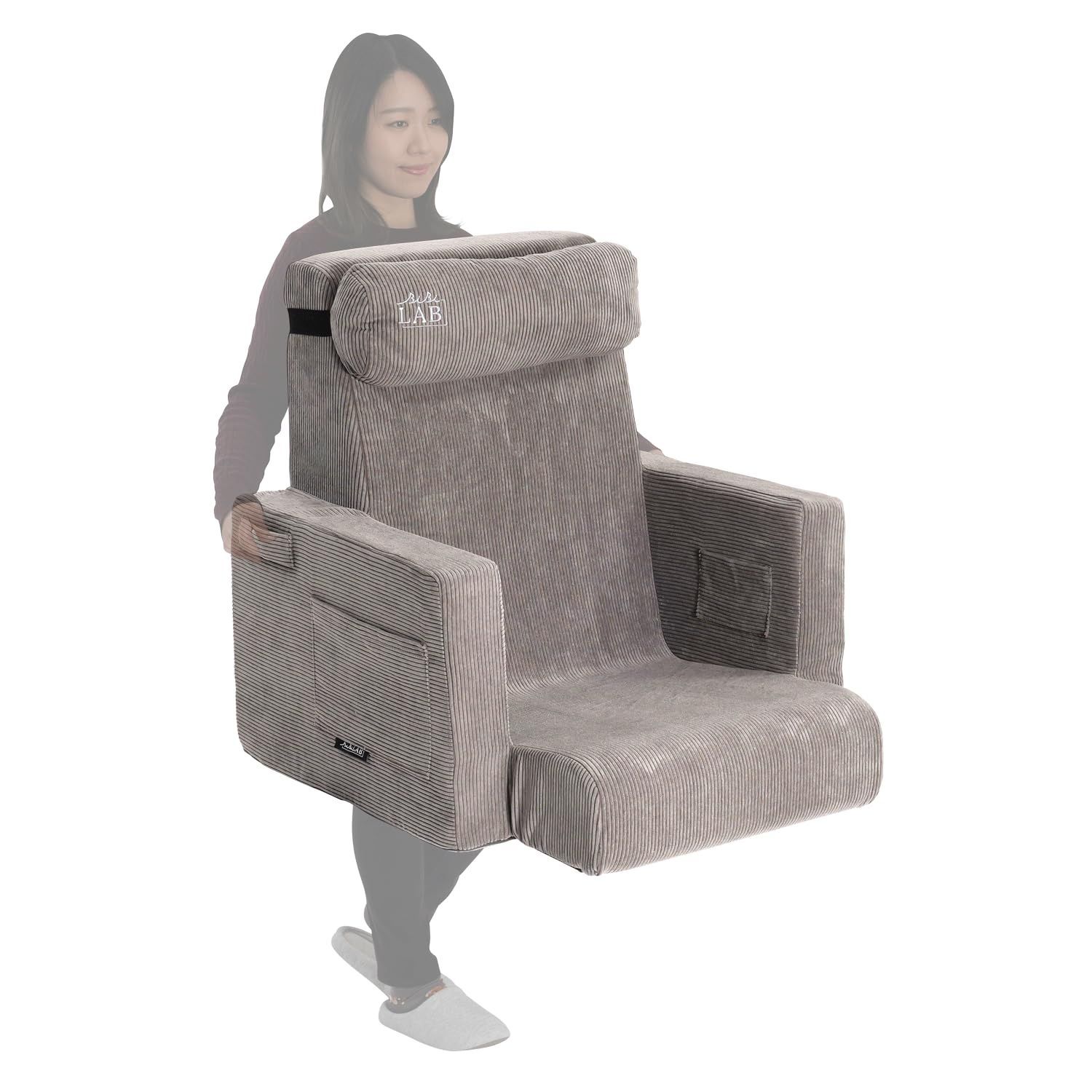 【特価セール】ソファ 一人用 ひじ掛け付き 大型 座椅子 一人掛け ゲーミング LFS-800-GY 運べるスマホソファー BIBILAB(ビビラボ) - メルカリ