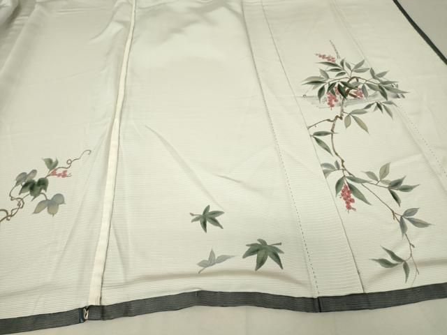 平和屋着物▽訪問着 無双 紗袷 紗×絽 手描き 枝花文