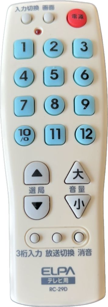 ELPA テレビ用リモコン RC-29D エルパ - メルカリ