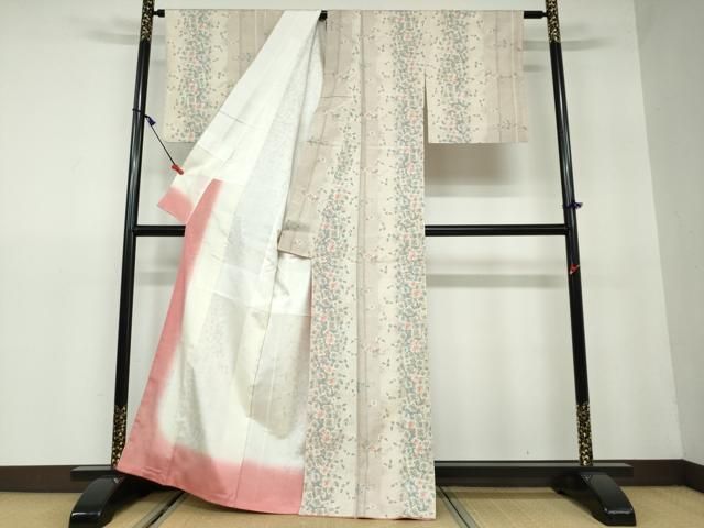 平和屋着物○上質な紬 花唐草間道 正絹 逸品 DAAW5462ud - メルカリ