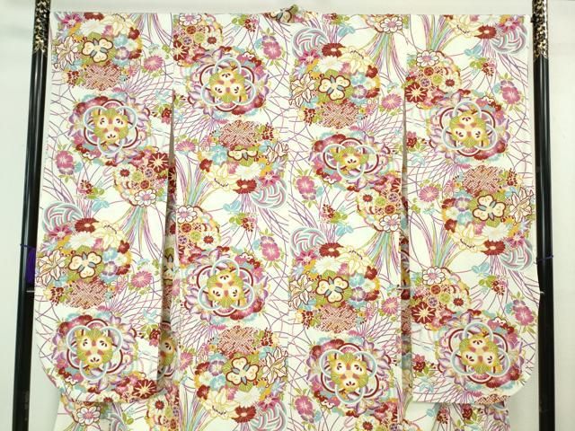 平和屋着物□極上 撫松庵 振袖 薬玉花文 洗える着物 逸品 DZAA6945kh5