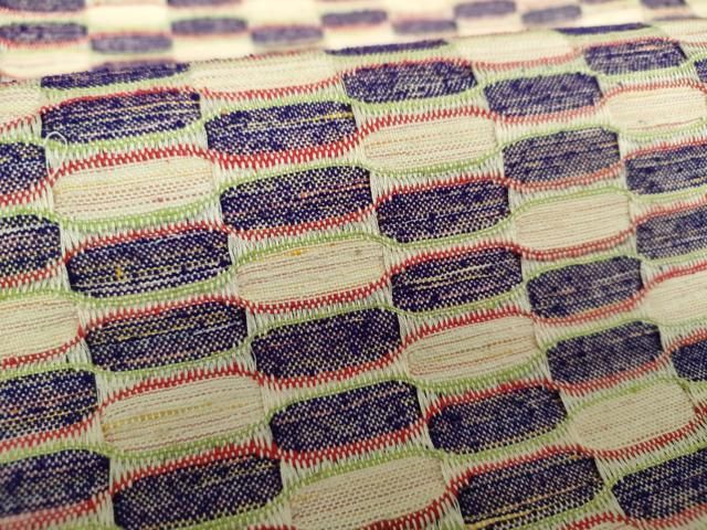 平和屋着物○八寸名古屋帯 紬地 めがね織 間道 正絹 逸品