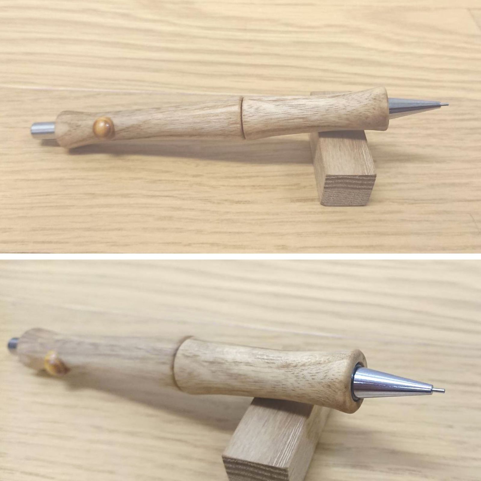 木軸シャープペンシル STA-オーク T-2（オーク中間色）＝少し薄い茶色系 先端改短切 限定 限定品 製図用 木軸シャーペン 木製 P315-MA カスタムシャーペン オリジナル 木軸 木軸 ...