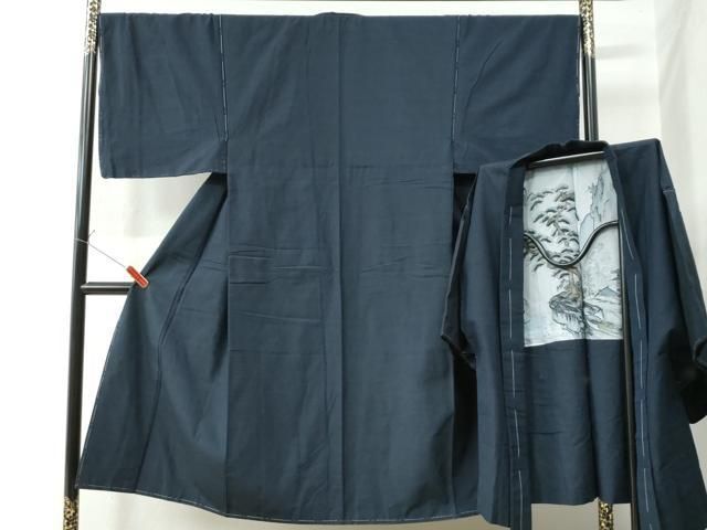 平和屋着物○本場結城紬 重要無形文化財 100亀甲 横段文 逸品