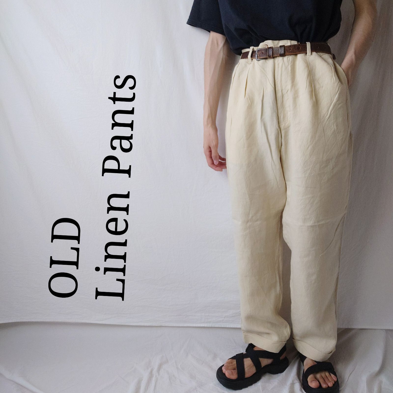 【90～00s】DANIEL CREMIEUX ツータック リネンパンツ 古着 - メルカリ