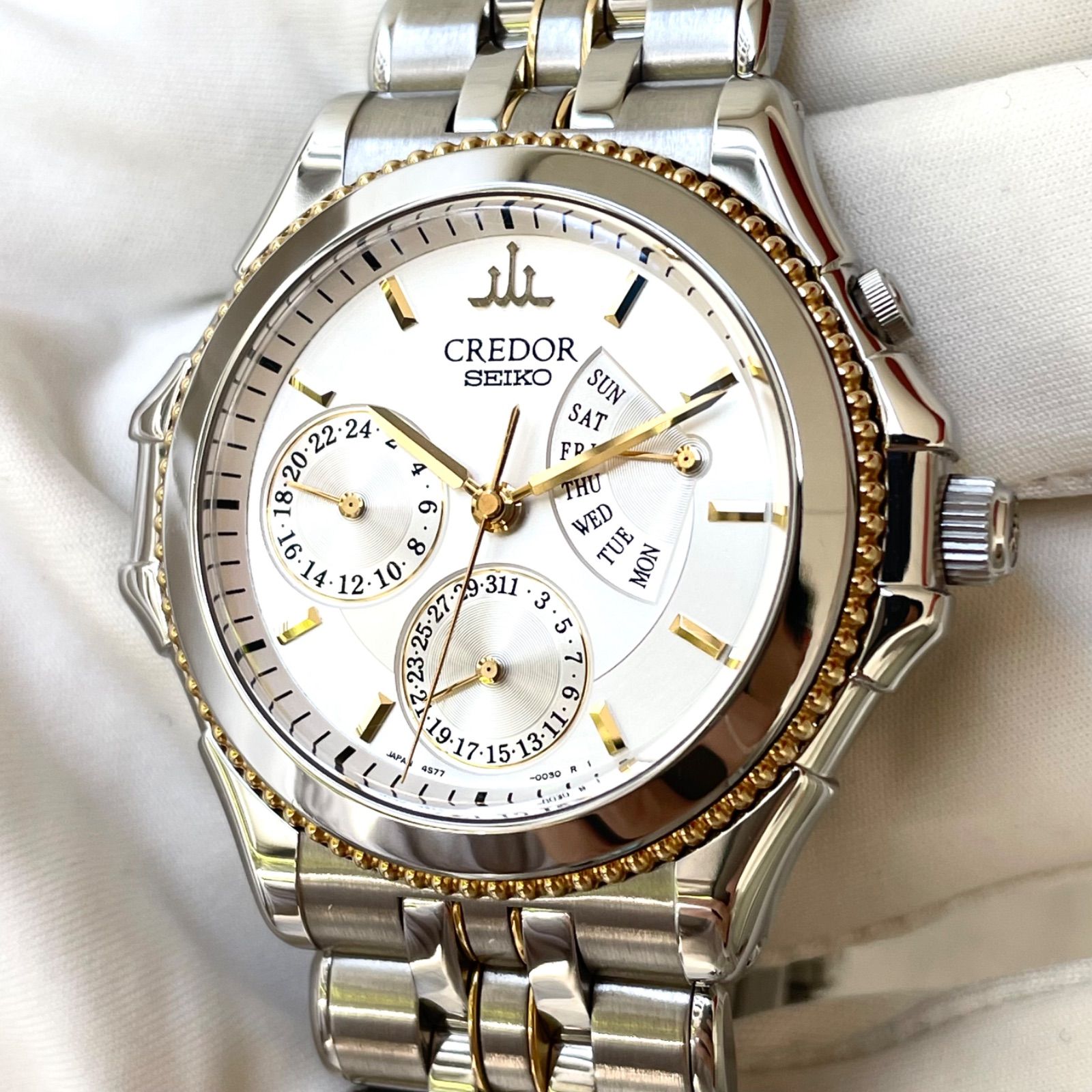 CREDOR パシフィーク レトログラード 18KT×SS 4S77-0A30 CBG996 Seiko セイコー クレドール 自動巻 腕時計 - メルカリ
