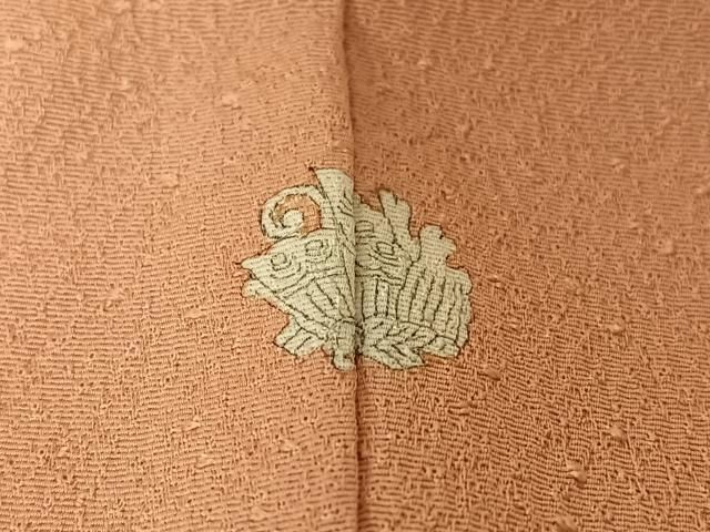 平和屋着物○上質な色無地 色紙草花地紋 ときがら茶色 正絹 逸品