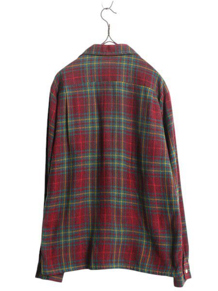 お得なクーポン配布中!】 60s ☆ チェック 長袖 ウール シャツ メンズ