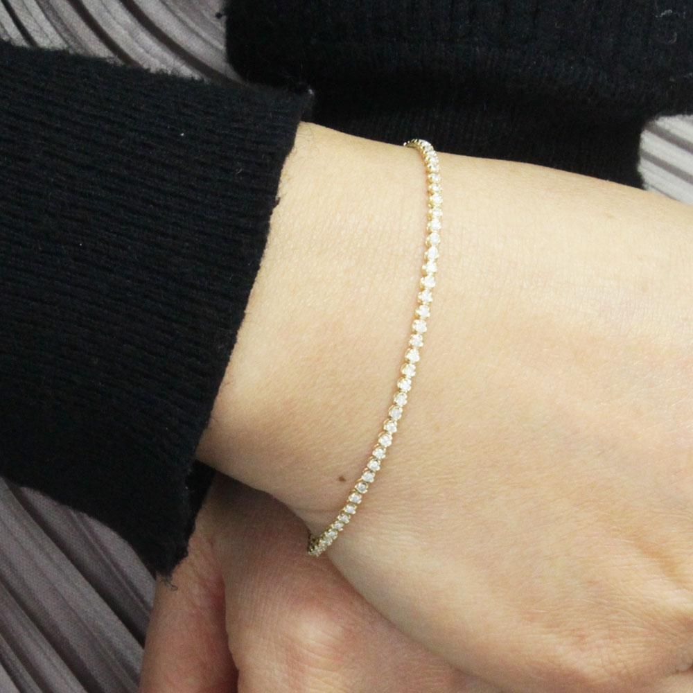 大人気！ベストセラー 1ct ダイヤモンド K18 YG テニスブレスレット 鑑別書付 18金 イエローゴールド 4月誕生石 - アメイジング工房 GRACELACE - メルカリ