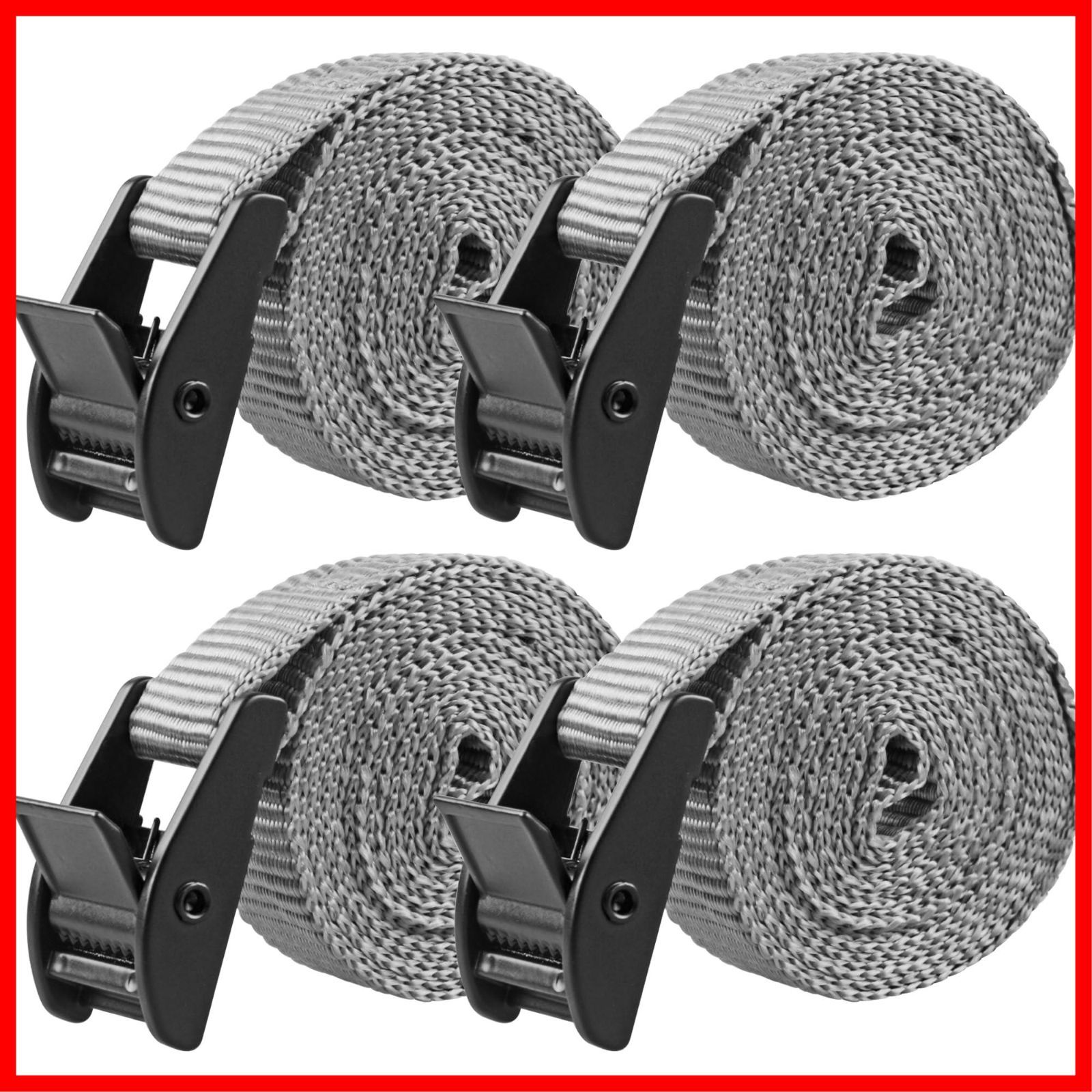 【人気商品】AWELCRAFT 荷締めベルト 3Mx4本 破断200KG GS認証取得済み ラッシングベルト 荷締バンド 多用途 固定ベルト ...