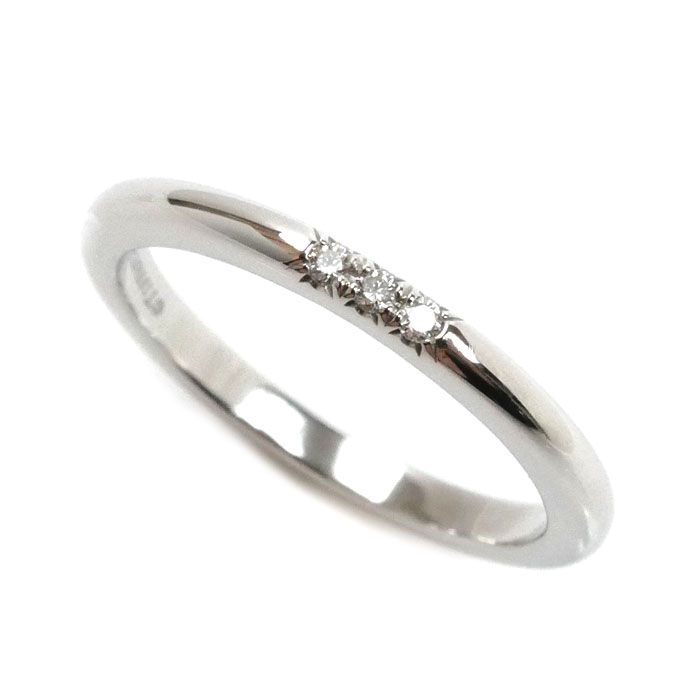 TIFFANY&Co. ティファニー Pt950プラチナ クラシックバンド 3Pダイヤ リング・指輪 61000879 ダイヤモンド 9号 3.3g レディース 中古 美品 - メルカリ