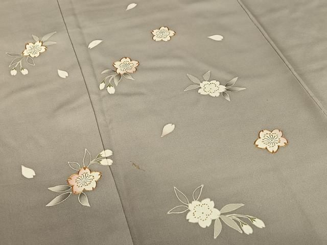 平和屋着物○訪問着 駒刺繍 雲重ね草花文 暈し染め 金彩