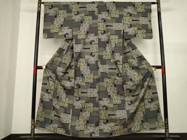 平和屋着物○本場大島紬 一元7マルキ 変わり縞 正絹 逸品 AAAW4071np