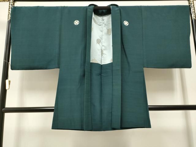 平和屋着物○男性 紬 アンサンブル 色無地 革色 正絹 逸品 CAAS6766yc