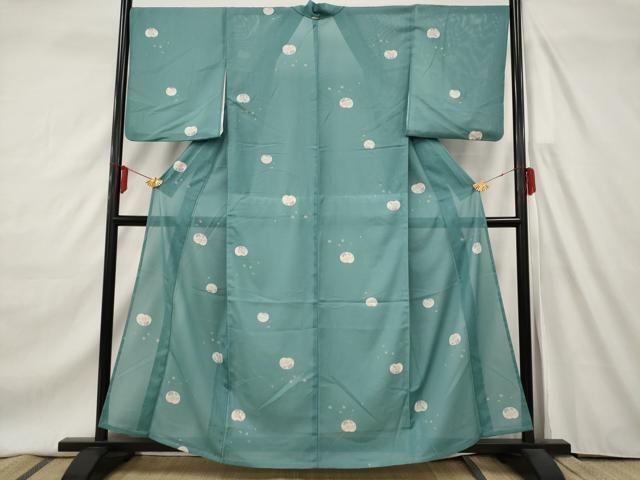 平和屋着物＊夏物 小紋 絽 草花文 洗える着物 AAAY7668jd