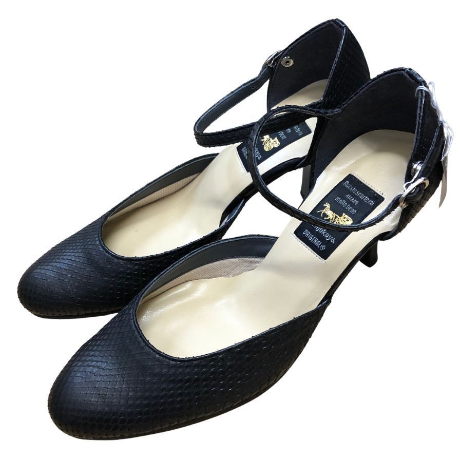 新宿屋 レザーパンプス パイソン 7105-155 23.5cm ブラック レディース【7F3-3】 - メルカリ