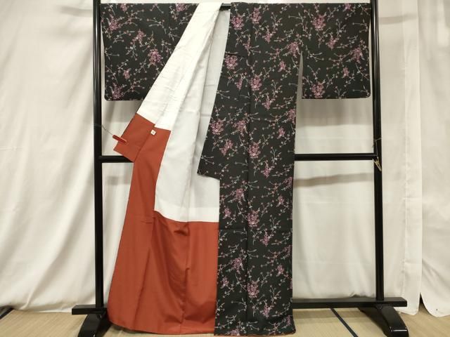 平和屋着物▽小紋 単衣 抽象柄 洗える着物 DAAS0207az