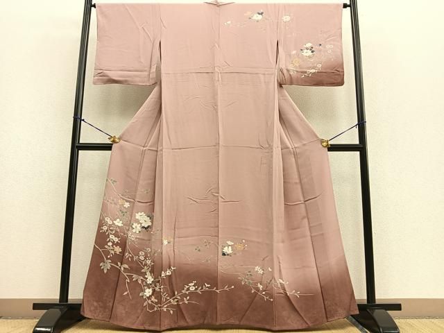 平和屋着物▽訪問着 単衣 花蝶丸文 金彩 正絹 逸品 AAAZ9307fy