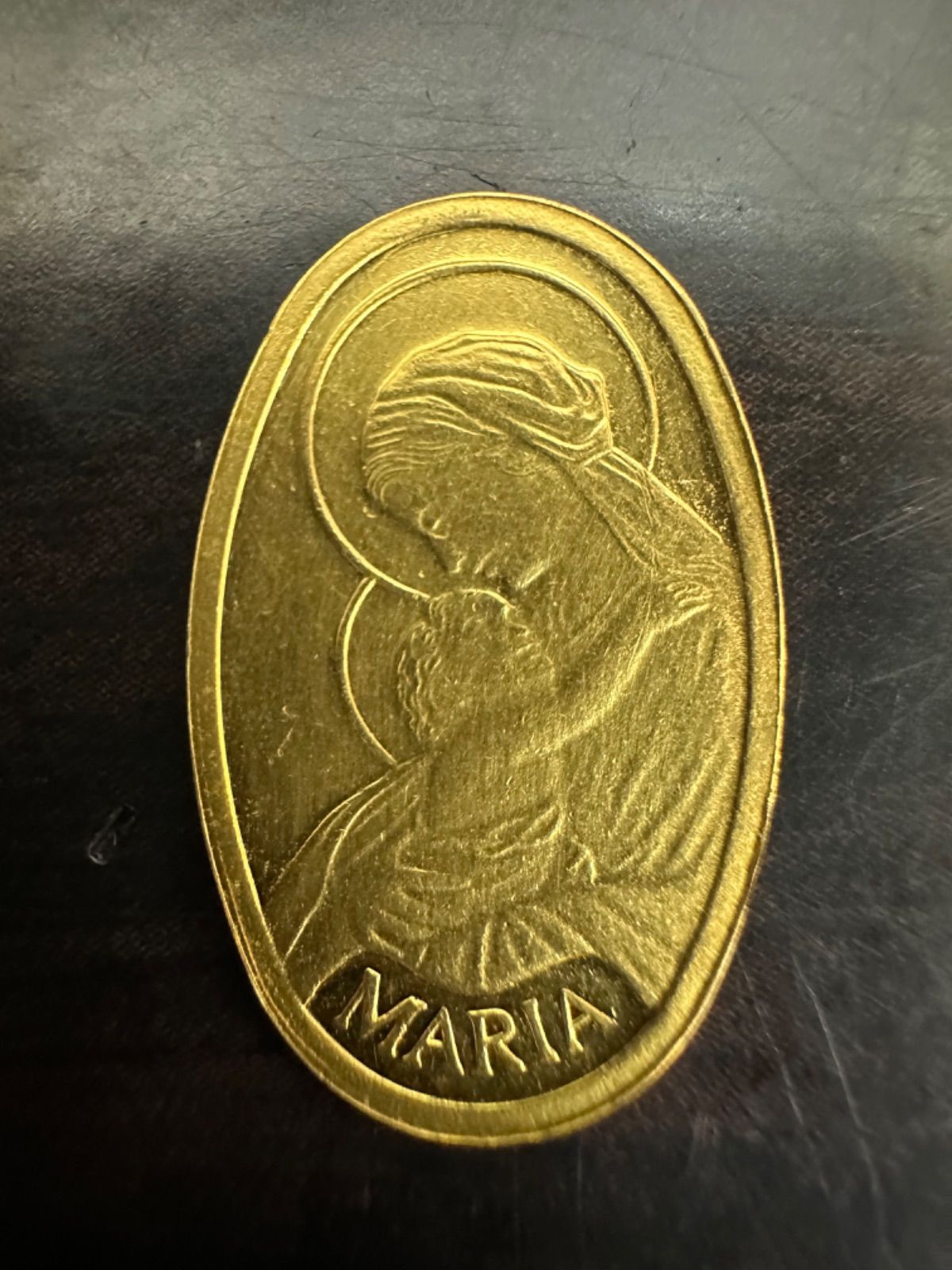 【純金保証 資産保全 金価格値上がり中】聖母 MARIA マリア オーバルゴールドコイン2.5g ファインゴールド FINE GOLD 999 ...