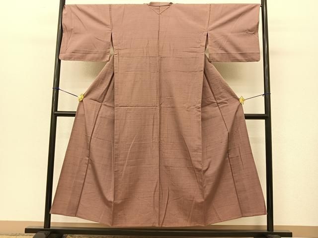 平和屋着物○上質な紬 色無地 白茶色 正絹 逸品 未使用 BAAT0922yc