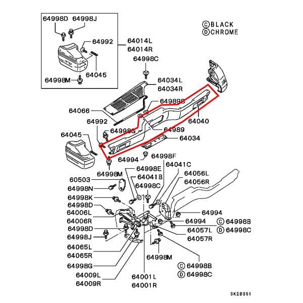 ★三菱純正新品★ パジェロ V23 V25 V26 V45 V46 クロムメッキ フェース リヤ バンパー - メルカリ