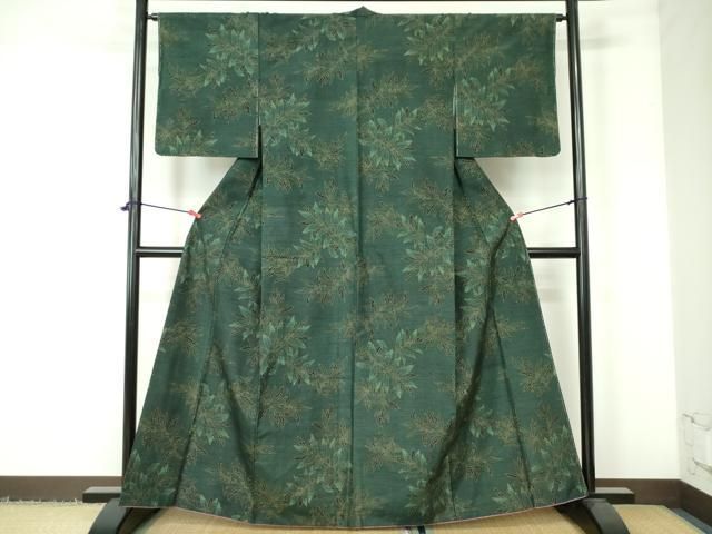 平和屋着物▽上質な紬 単衣 霞文 正絹 逸品 DAAT9887az