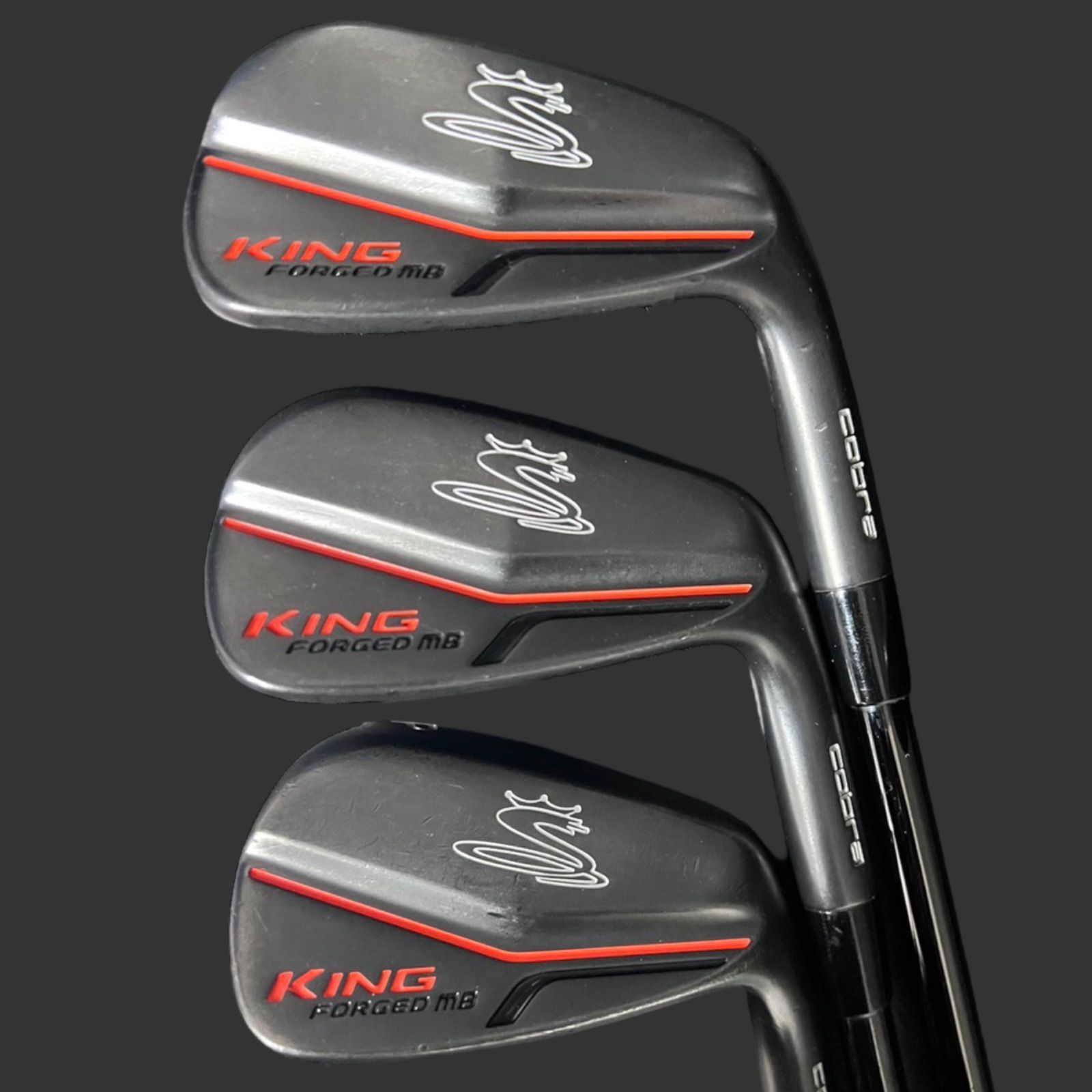 【美品】 cobra KING FORGED MB アイアン 6本 KBS TOUR black 120 フレックスS コブラ キング ...