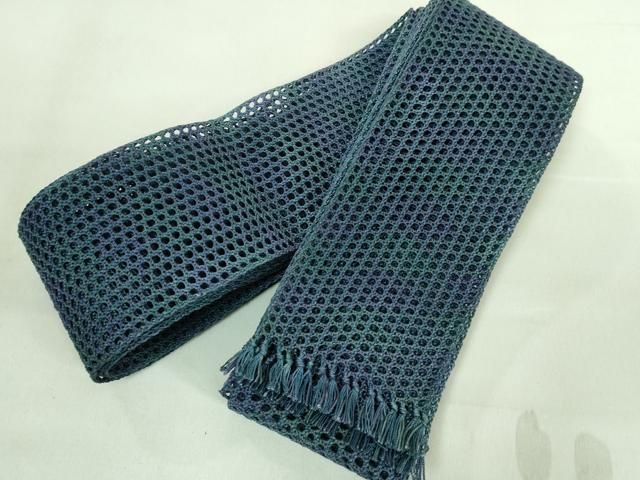 平和屋本店極上 男性 夏物 角帯 羅 青系 暈し 箱付き 逸品 DZAA7463kh5