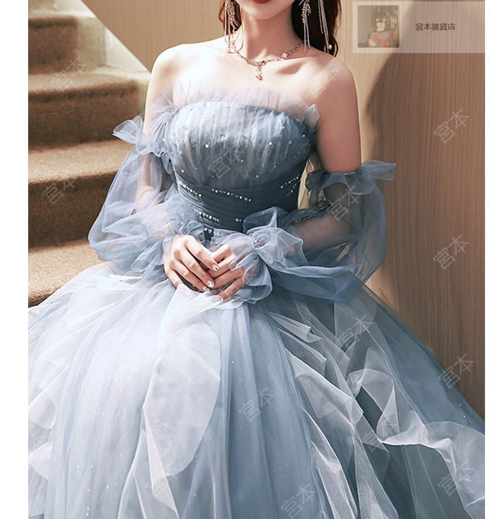 楽天市場】パフスリーブ プリンセスライン かわいい シンプル ロング