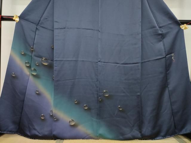 平和屋着物○染色作家 青木龍雲 訪問着 手描き 水滴 暈し染め 正絹