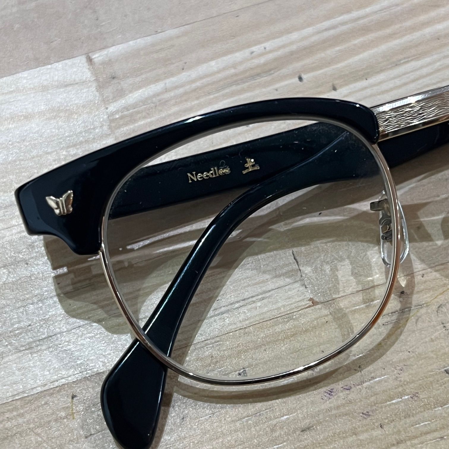 Needles PAPILLON GLASSES 土 跳ね上げ式 メガネ サングラス Needles PAPILLON GLASSES 土 跳ね上げ式 メガネ サングラス