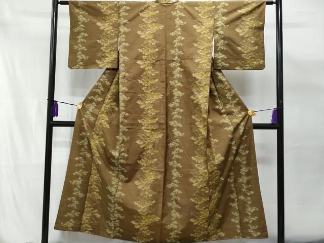 平和屋着物○本場大島紬 白大島 一元7マルキ 麻の葉文様 正絹 逸品