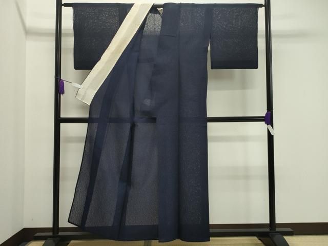 平和屋着物＊夏物 色無地 芝紋紗 黒鳶色 正絹 逸品 AAAZ4587jd