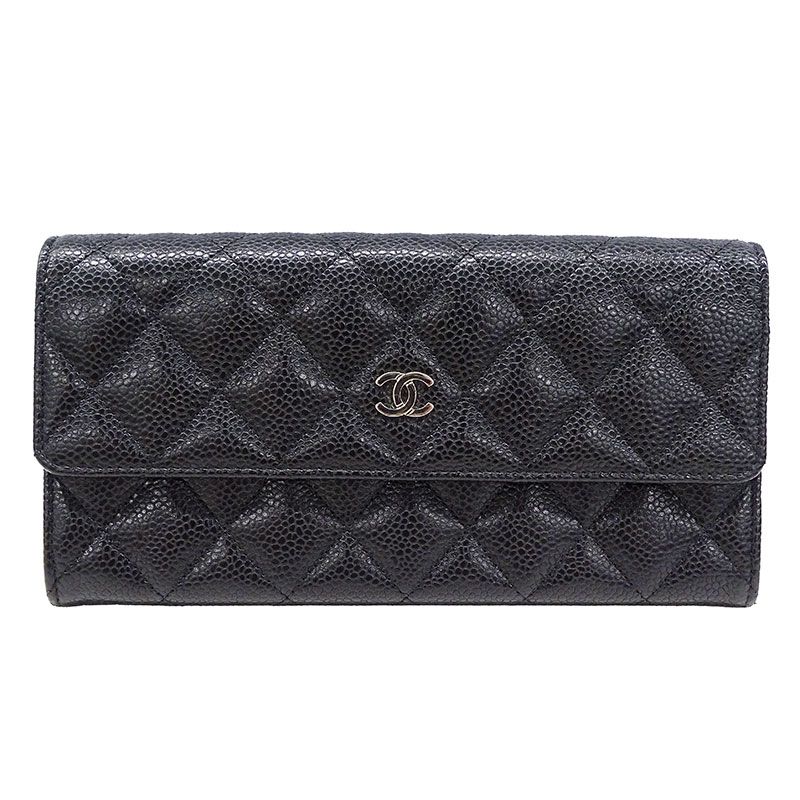 シャネル CHANEL 財布 レディース ブランド 長財布 キャビアスキン
