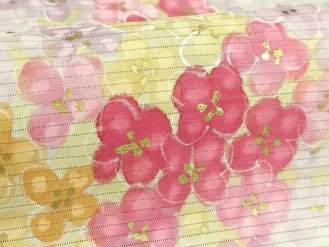 平和屋着物＊夏物 訪問着 絽 手描き 枝花文 正絹 逸品 AAAY6778sx