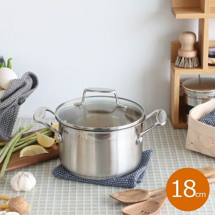 新品 スキャンパン（SCANPAN） クッキングポット 71251800 インパクト ガラス蓋付き 両手鍋 18cm Impact 耐熱 鍋 ...