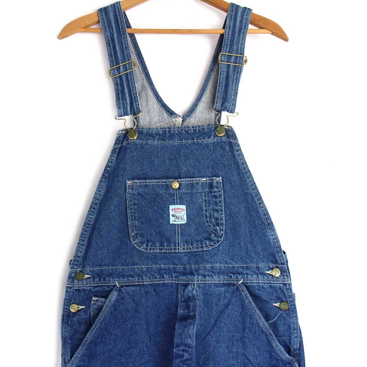 USA製 POINTERポインター デニム オーバーオール w34 L-S★オールド ペインター パンツ テーパード ワイド バギー 濃紺 - メルカリ