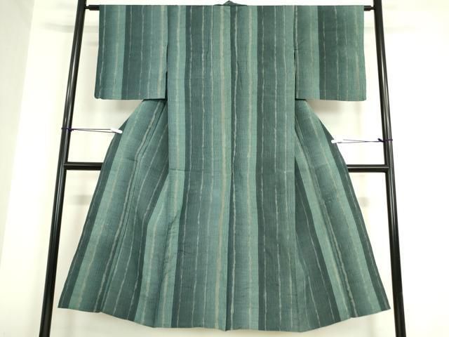 平和屋着物▽上質な紬 単衣 枝葉文 正絹 逸品 CAAW1245xi