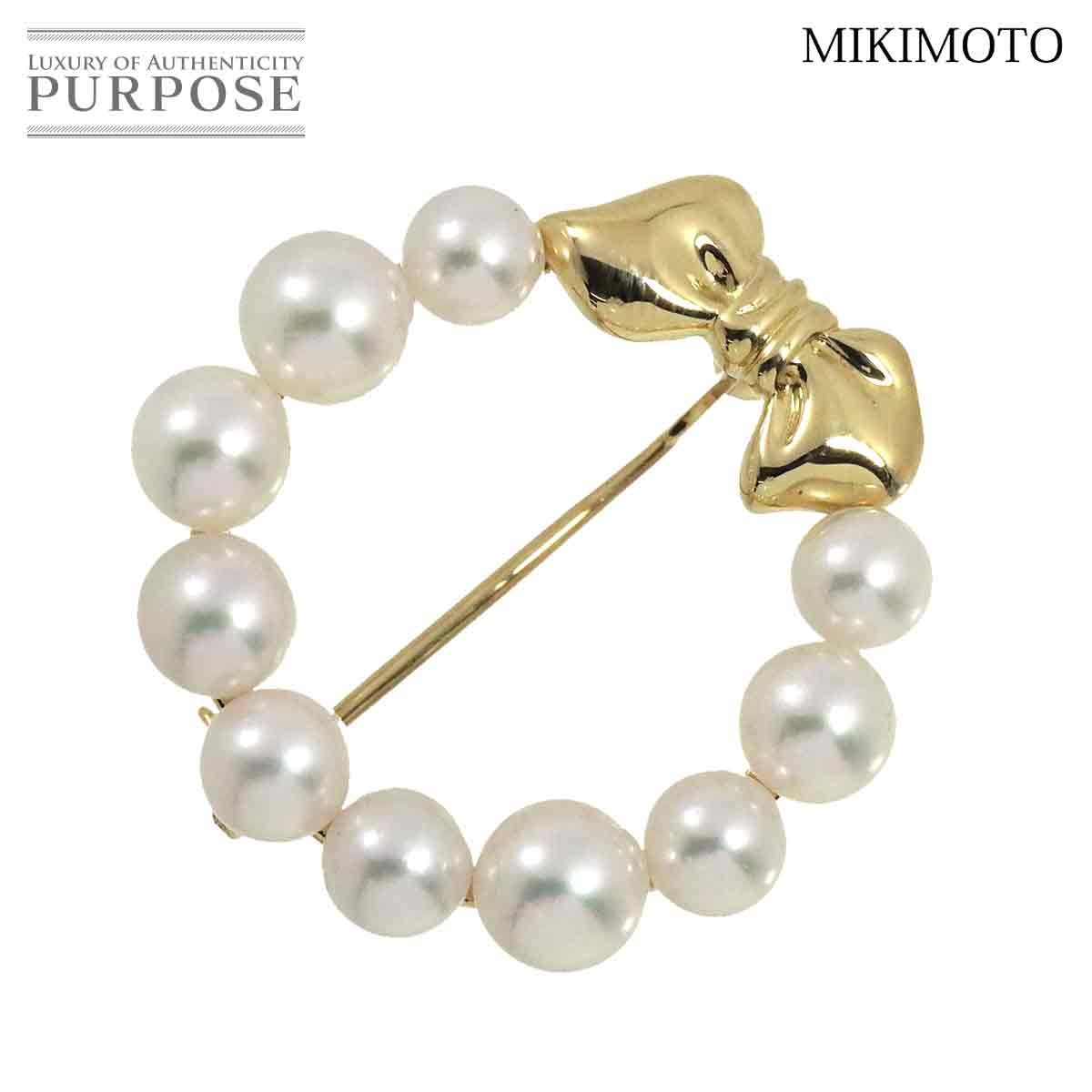 ミキモト MIKIMOTO アコヤ真珠 6.1-5.0mm ブローチ K18 YG イエローゴールド 750 パール Akoya Pearl Brooch 90241939 - メルカリ