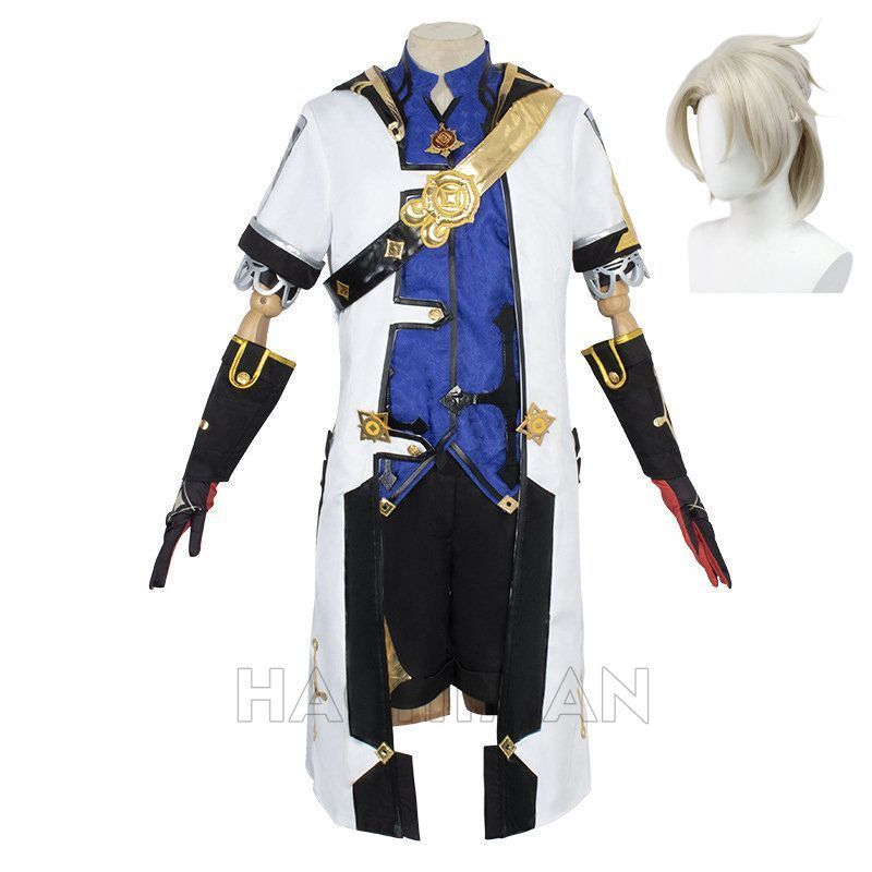 原神 アルベド Albedo コスプレ衣装 ウィッグ付き カツラ コスチューム クリスマス 人気 ゲーム ワンピース 仮装 変装 男子 女子 ...