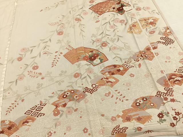 平和屋着物▽訪問着 無双 紗袷 紗×絽 手描き 枝花文