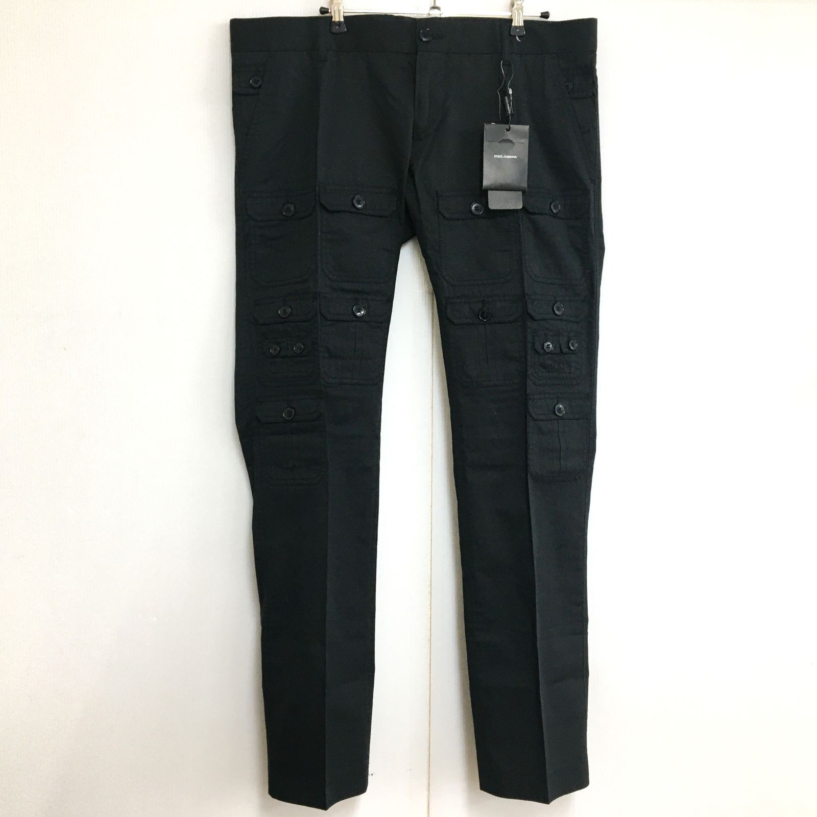 新品未使用 DOLCE&GABBANA ドルチェアンドガッバーナ ストレートパンツ サイズ52 マルチポケット ブラック 黒 タグ付き ...