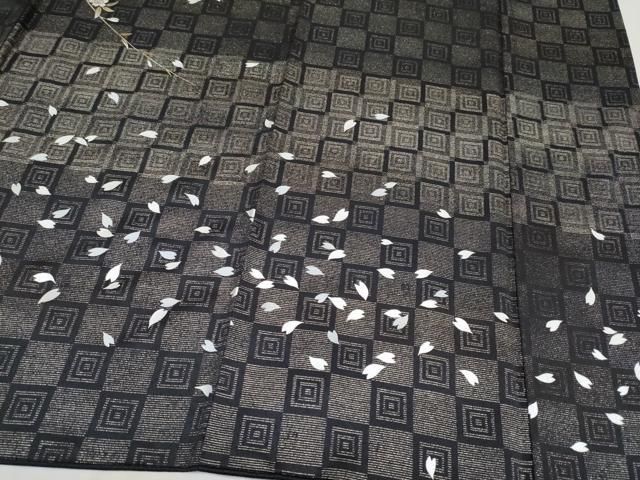 平和屋本店□極上 訪問着 枝垂れ桜文 黒地 金銀彩 逸品 CYAA3027s5