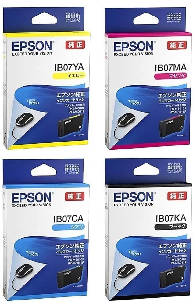 【特価セール】(IB07KA 4色セット IB07CA IB07A (マウス) IB07MA インクカートリッジ IB07YA) 【純正品4色セット】エプソン - メルカリ