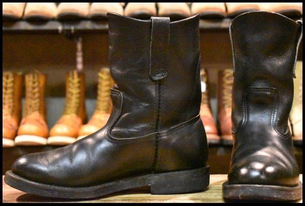 【7.5E 良品 03年】レッドウィング 1180 ペコス 黒 ブラッククローム プルオン ブーツ redwing pecos ...