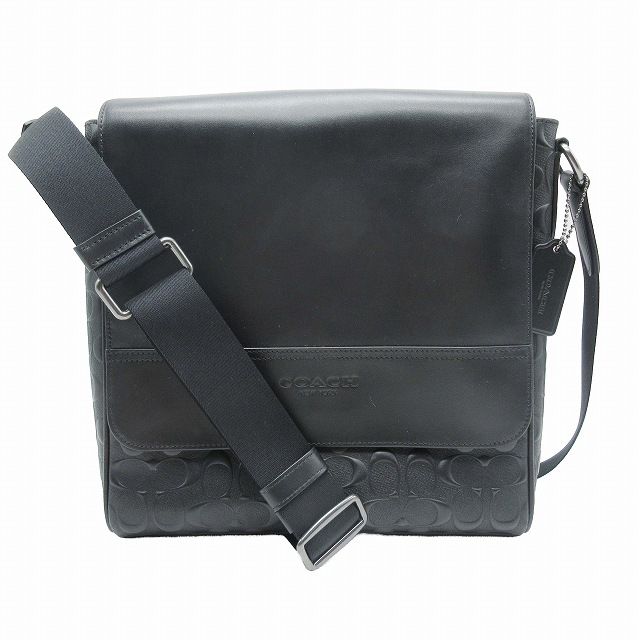 美品 コーチ COACH 4006 シグネチャー レザー ヒューストンマップバッグ ショルダーバッグ メッセンジャーバッグ ロゴ 型押し ...