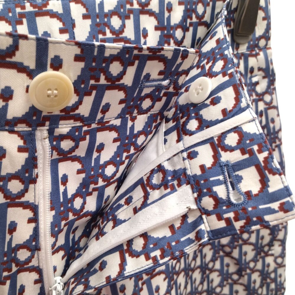 DIOR (ディオール) 20SS オブリーク総柄シルクハーフパンツ ネイビー