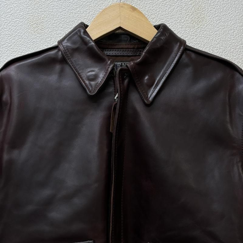 Aero Leather エアロレザー ジャケット、上着 レザージャケット A-2 42-15142-p 30H1415 赤リブ レザー ...