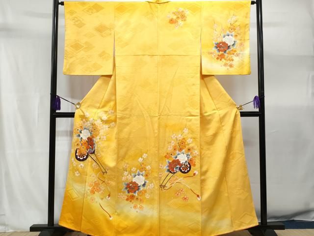 平和屋着物□訪問着 花唐草文 暈し染め 金彩 正絹 逸品 未