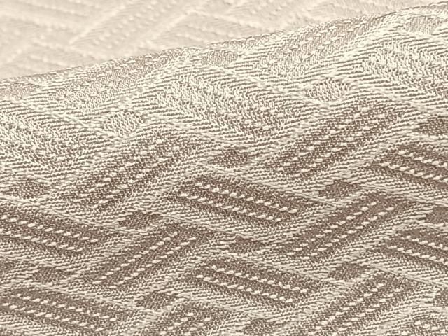 平和屋着物▽上質な色無地 単衣 檜垣地紋 薄梅鼠色